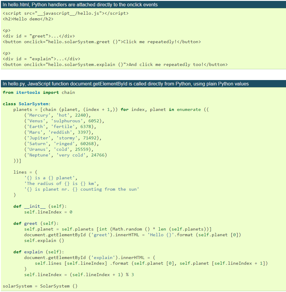 Transcrypt - Python in the browser - Lean, fast, open!